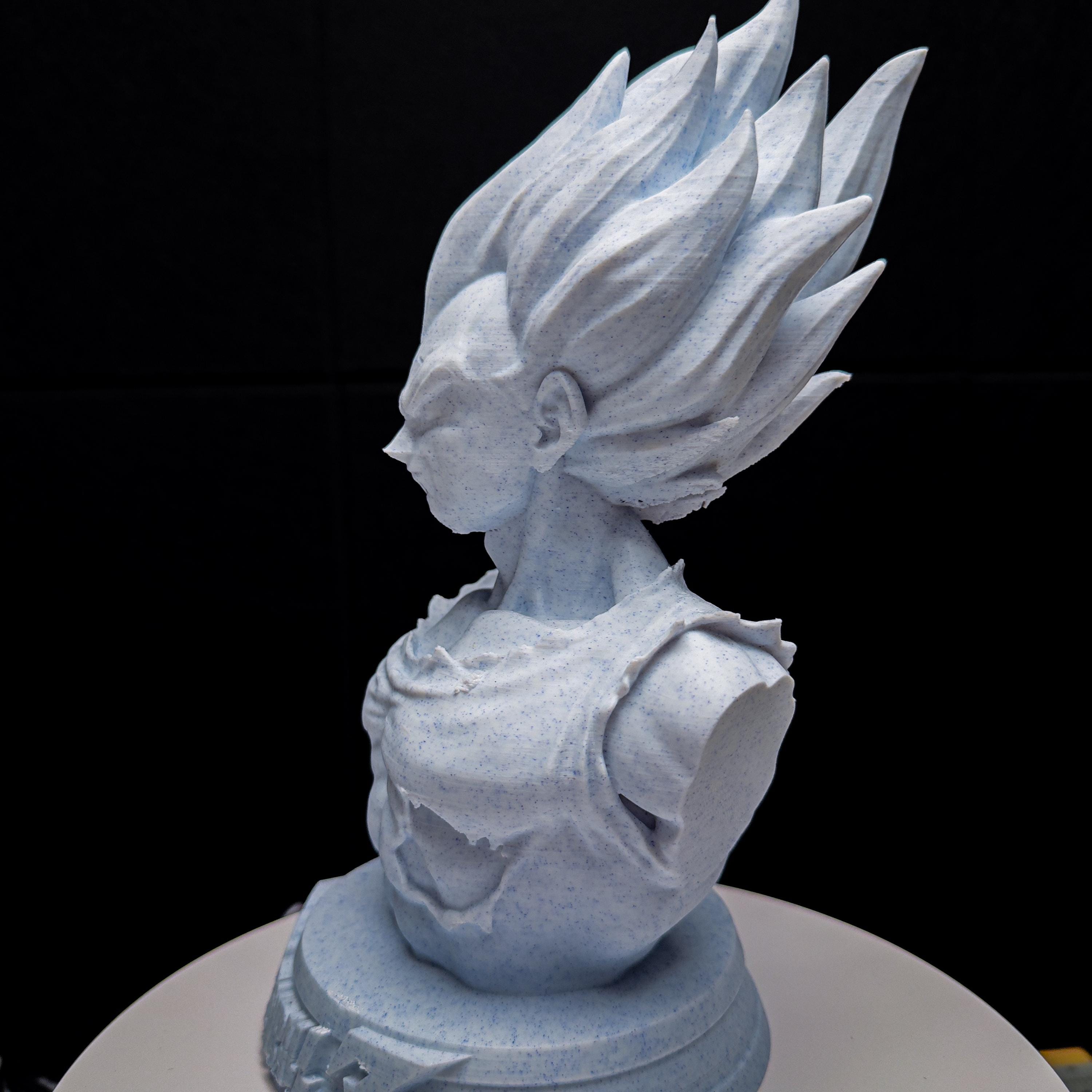 Vegeta Stone Marble Texture Statue Bust Dragon Ball Z Villian Decor ...