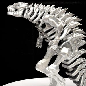 Fully Articulated Skeletonized Godzilla Figure Bone, Fossil, Chrome, 3D ...