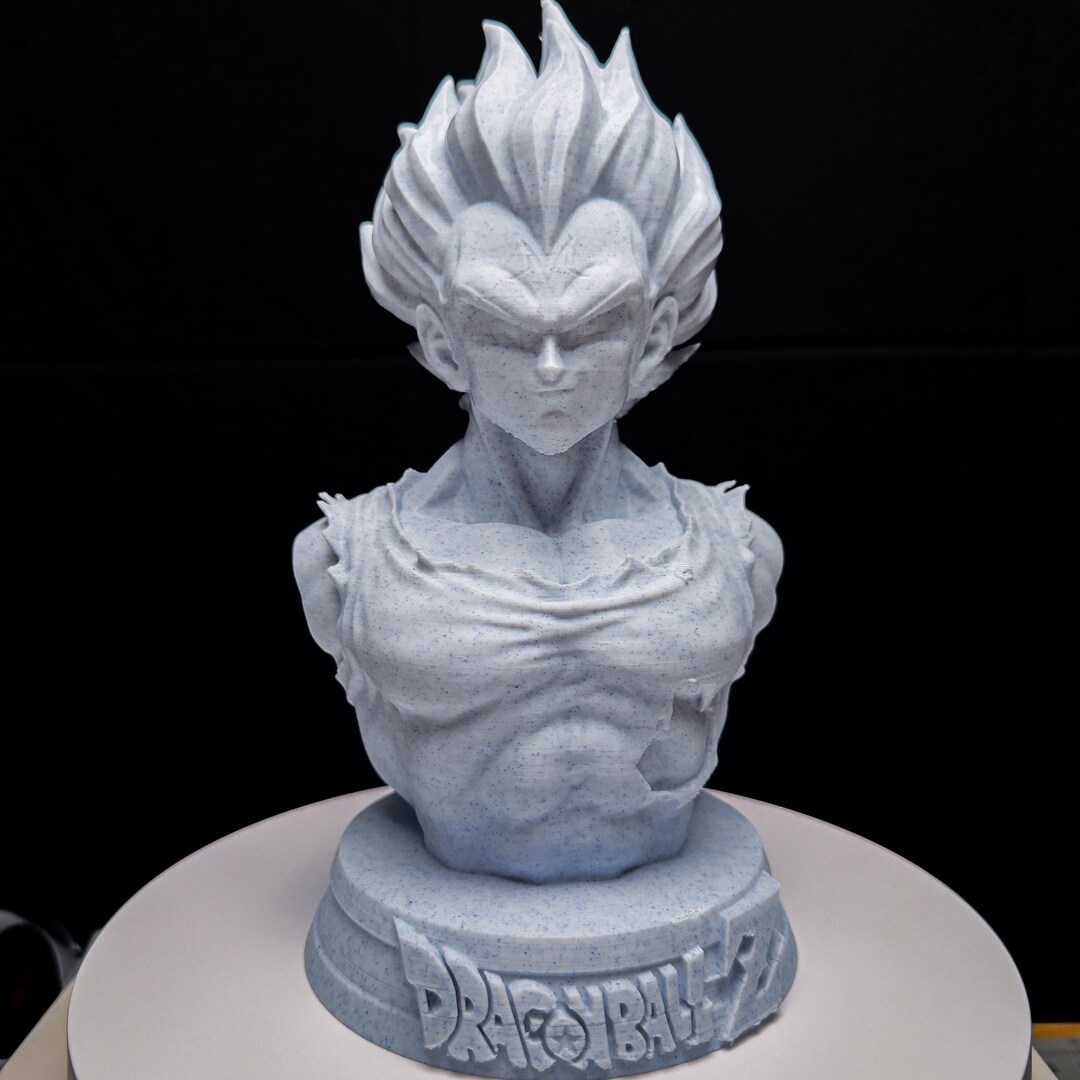 Vegeta Stone Marble Texture Statue Bust Dragon Ball Z Villian Decor ...