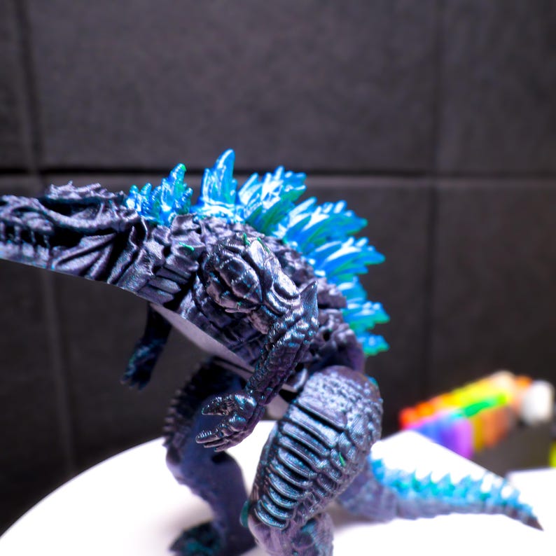 Fully Articulated Godzilla Shiney Blue & Green Figure 11 Inches ...