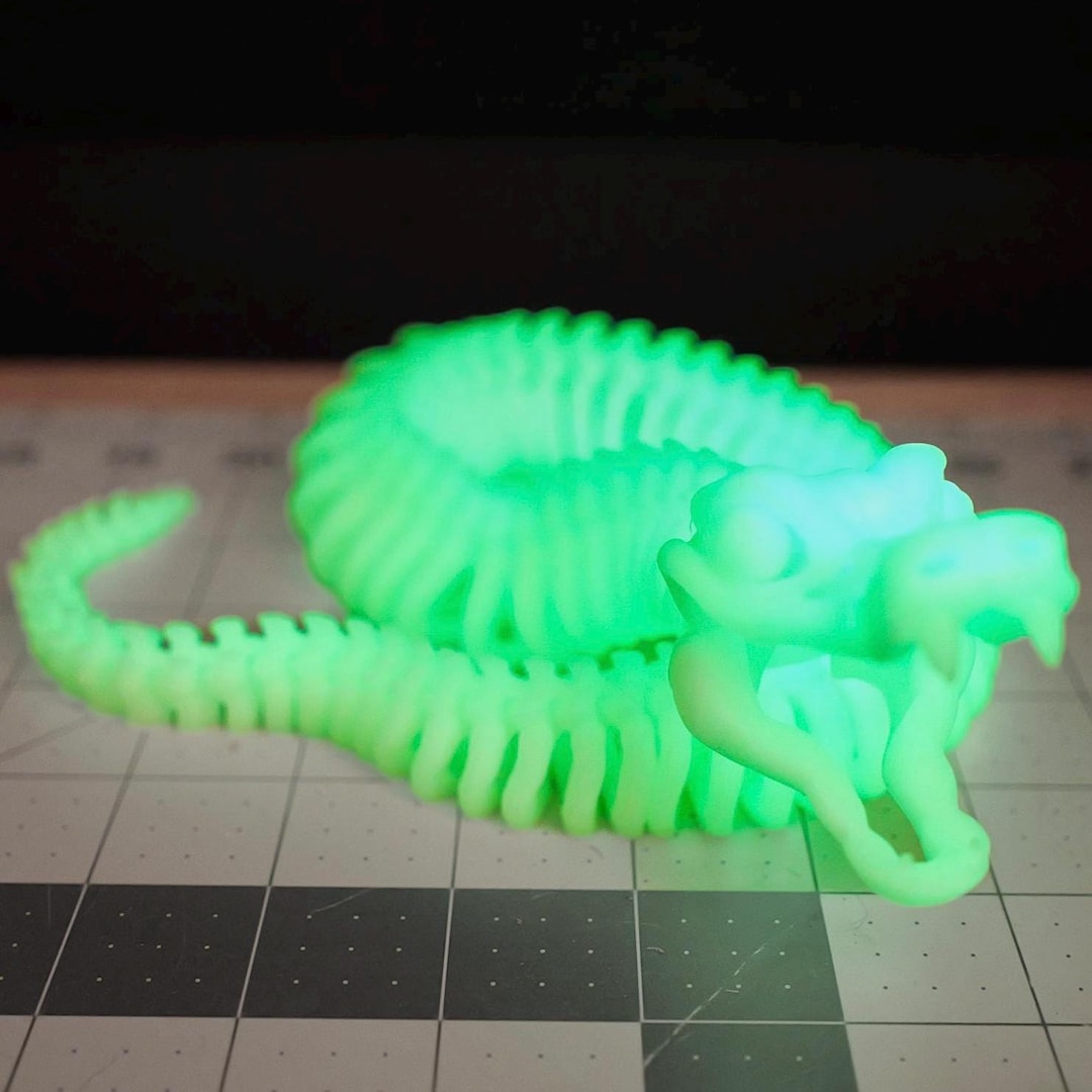 Fully Articulated Skeletonized Snake Glow in the Dark Toy - Etsy