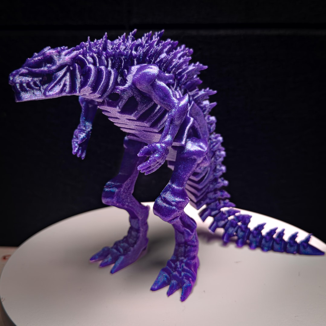 Skeletonized Godzilla Purple Nebula Vibrant Galaxy Figure - Etsy