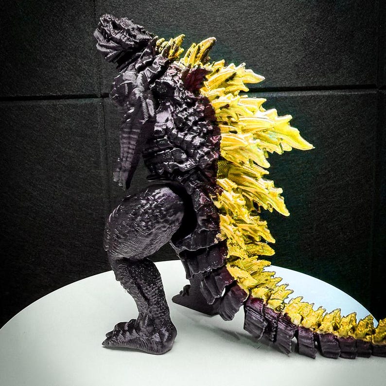 Fully Articulated Godzilla Figure Powered Gold Posable Kaiju Toy - Etsy