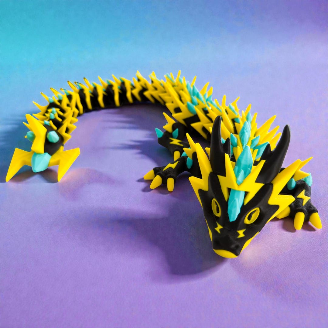 Fully Articulated Thunder Lightning Dragon Serpent 3 Color Flexible ...