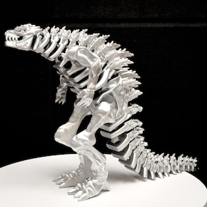Fully Articulated Skeletonized Godzilla Figure Bone, Fossil, Chrome, 3D ...