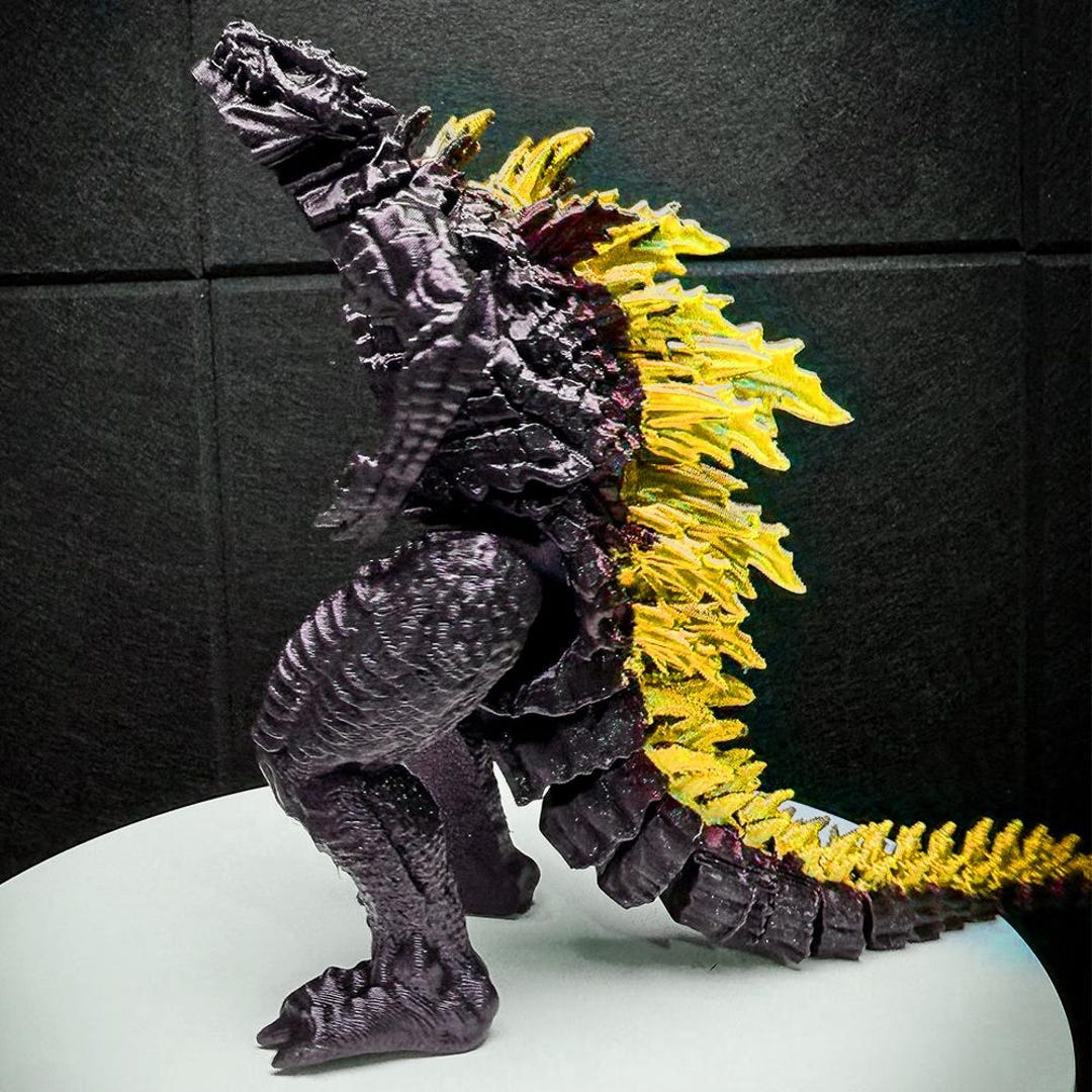 Fully Articulated Godzilla Figure Powered Gold 11 Inches! Posable ...