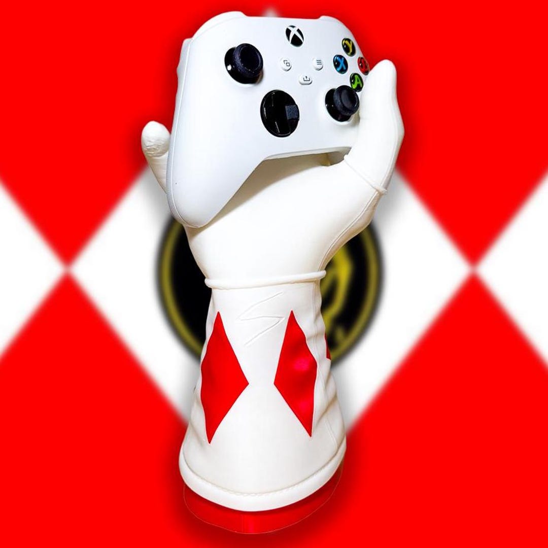 Mighty Morphin Red Power Rangers Arm Hand Controller Stand Holder Cool ...