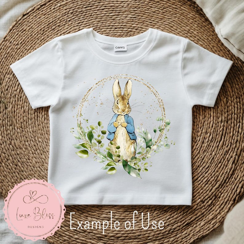 Peter Rabbit PNG, Peter Rabbit Greenery Wreath Design, Sublimation ...