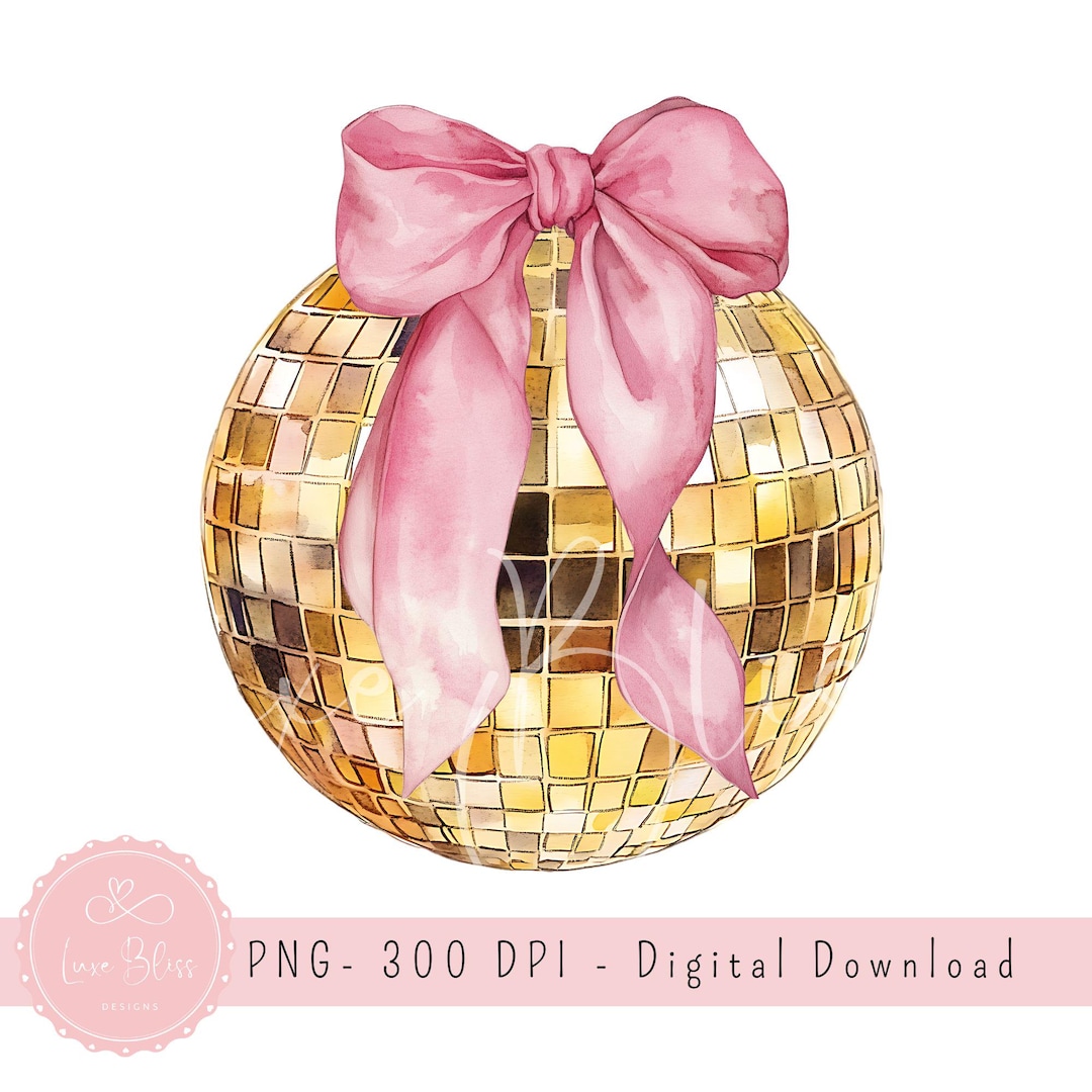 Disco Ball New Years 2025 PNG | Pink Christmas and Coquette Retro ...