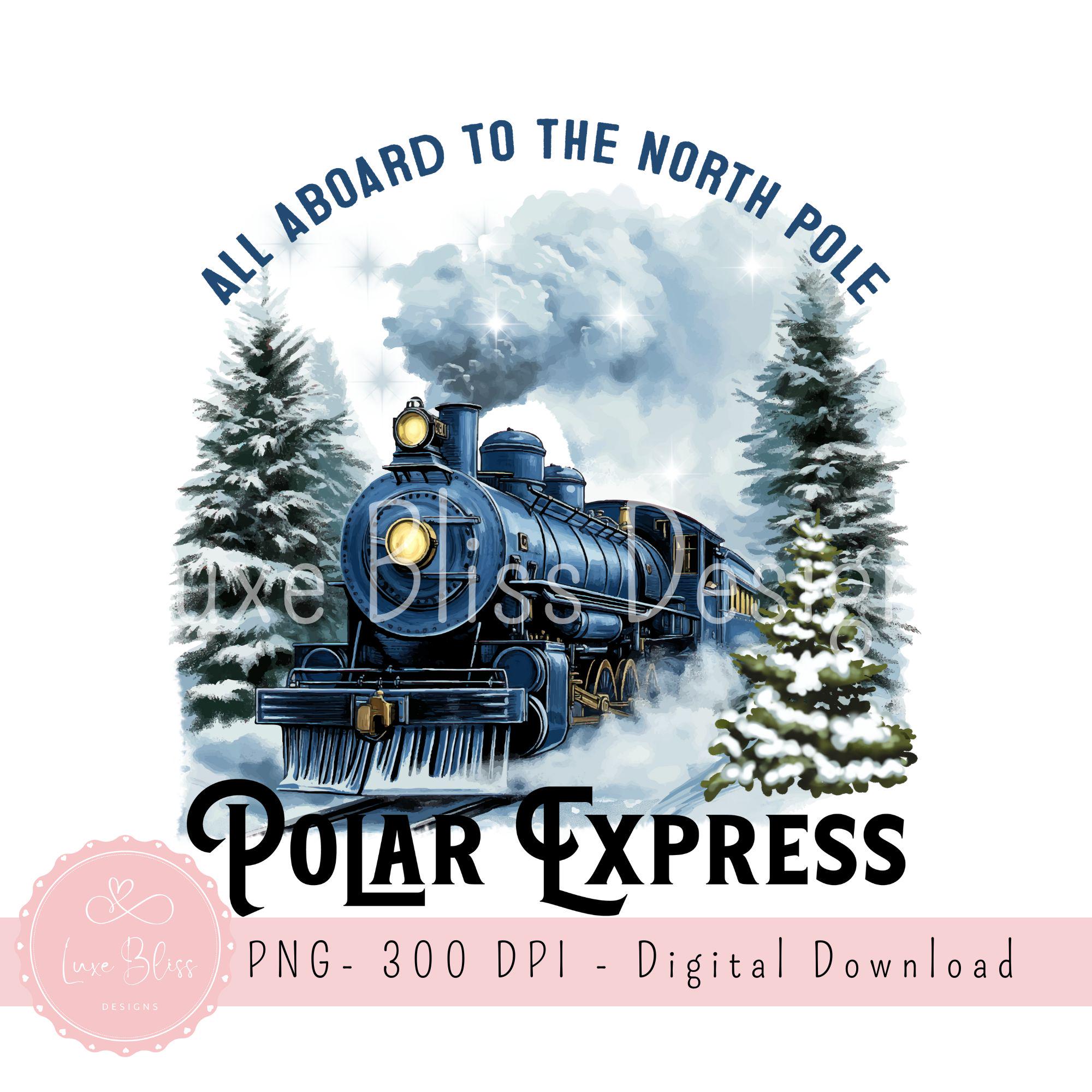 Polar Express Clipart, Traditional Christmas Train, Believe Bell, Santa ...