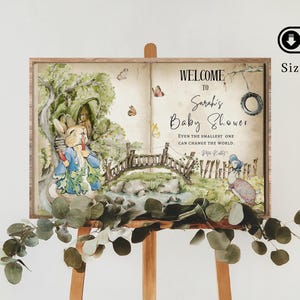 Personalized Peter Rabbit Welcome Sign - Bunny Baby Shower Welcome Sign ...