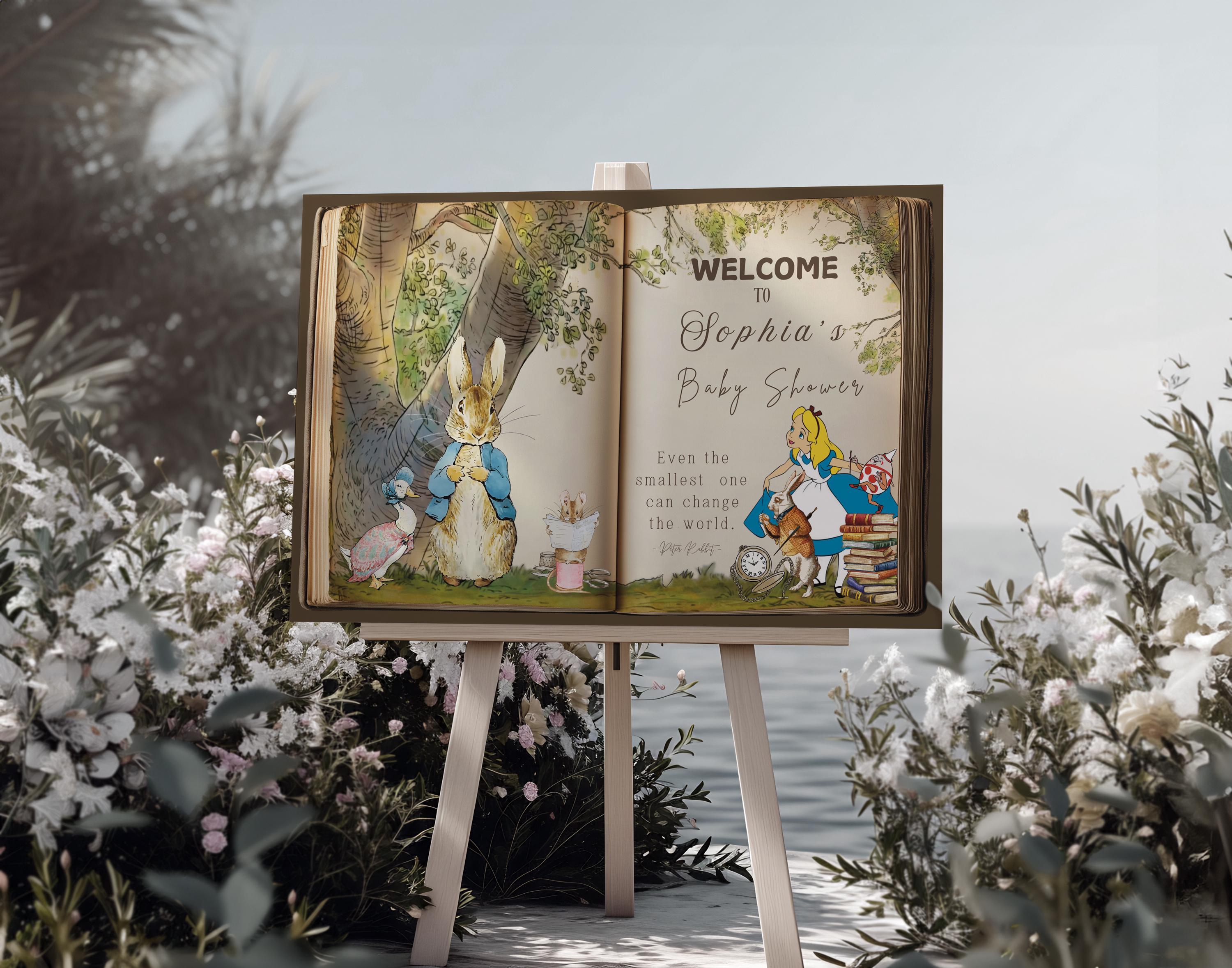 Personalized Storybook Welcome Sign, Baby Shower Welcome Sign ...
