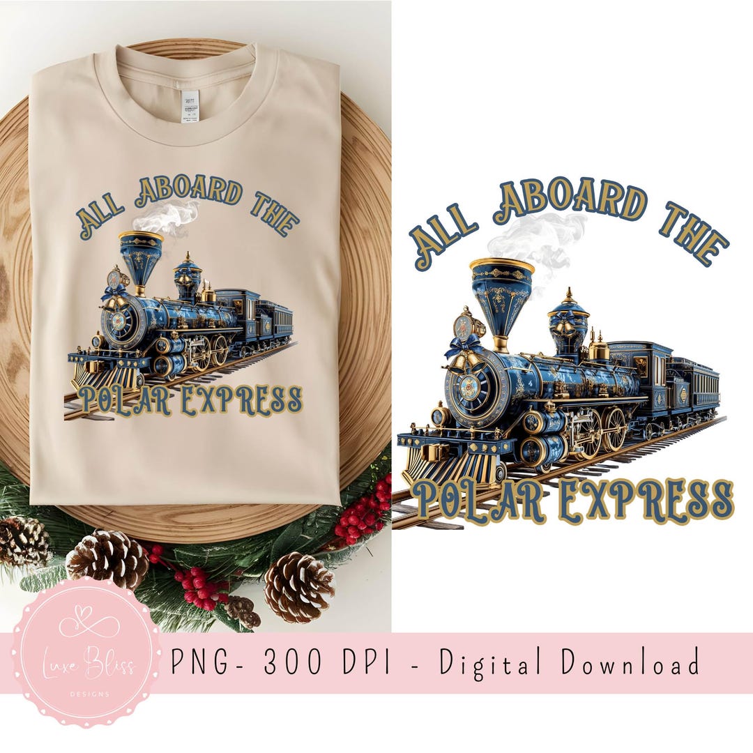 Blue Polar Express Clipart, 2024 Christmas Train, Christmas Clipart ...