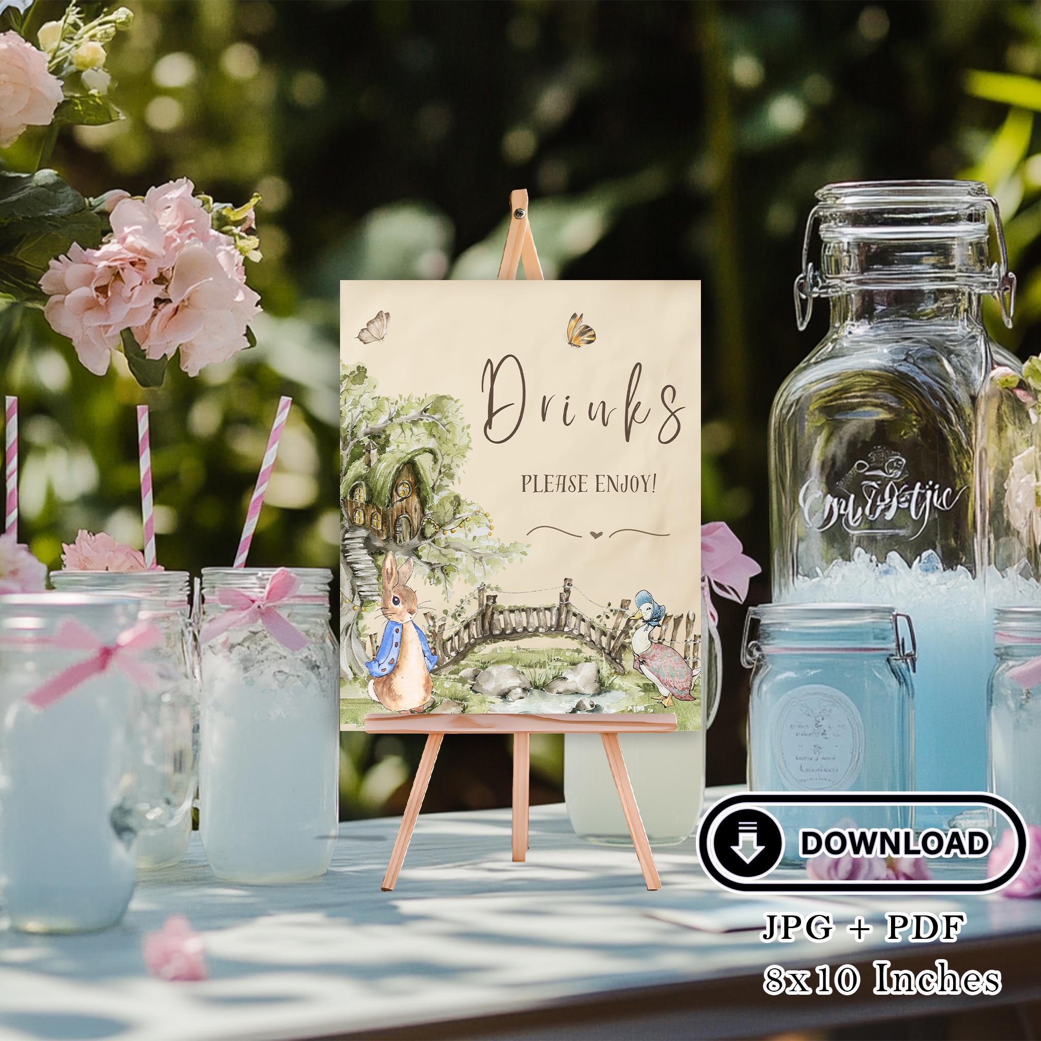 Personalized Peter Rabbit Welcome Sign - Bunny Baby Shower Welcome Sign ...