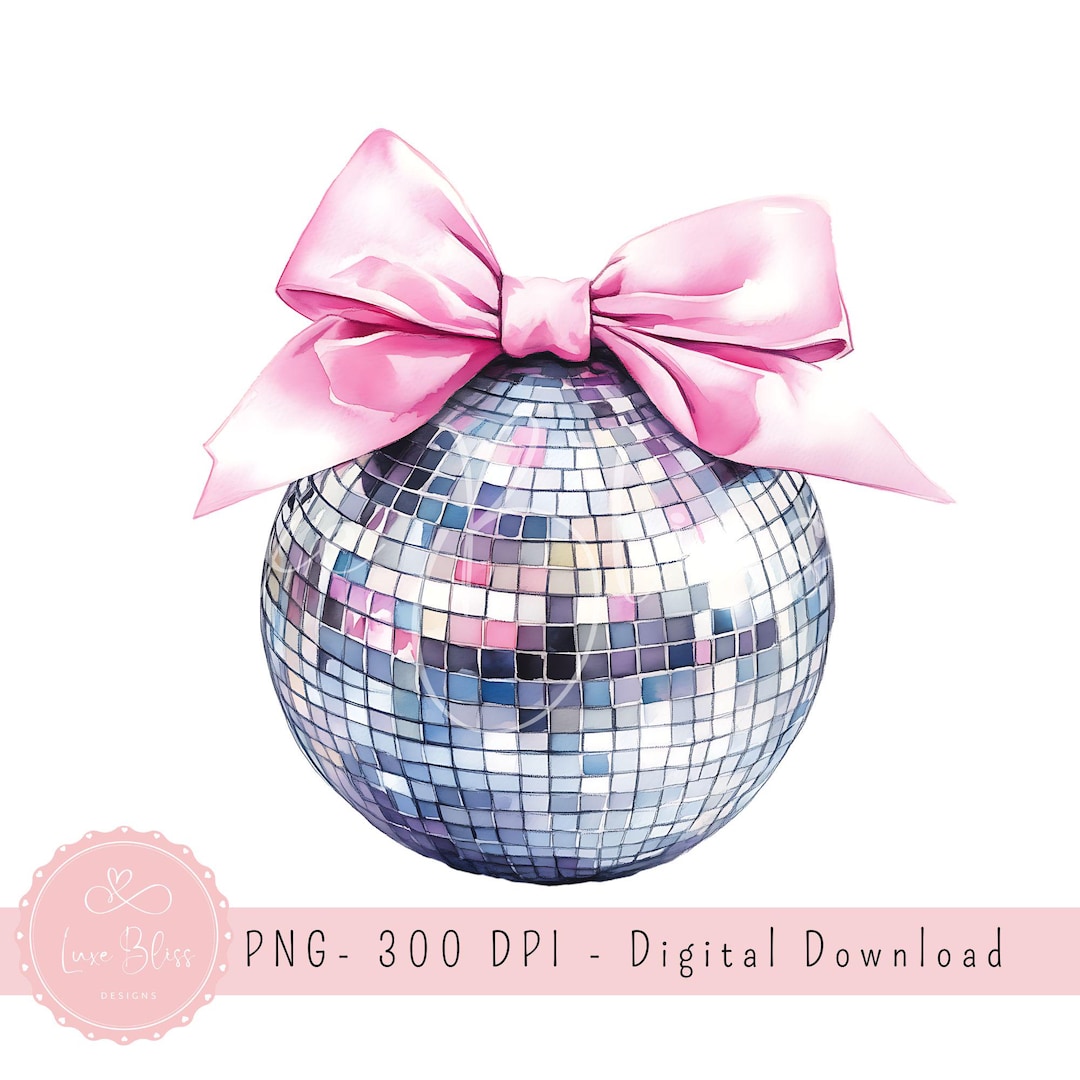Disco Ball New Years 2025 PNG | Pink Christmas and Coquette Retro ...