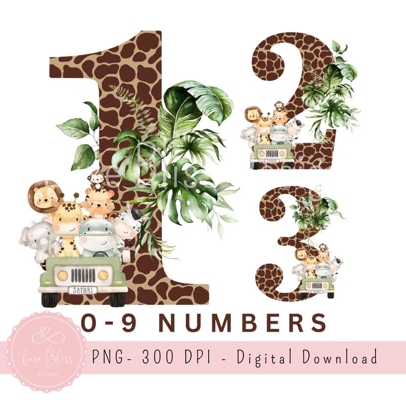 Safari Number Topper - Etsy