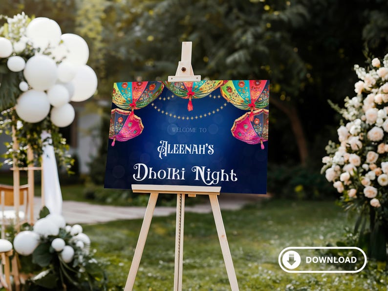 Mendhi Sign Mehndi Welcome Sign Décor, Umbrellas Sangeet Welcome Sign ...