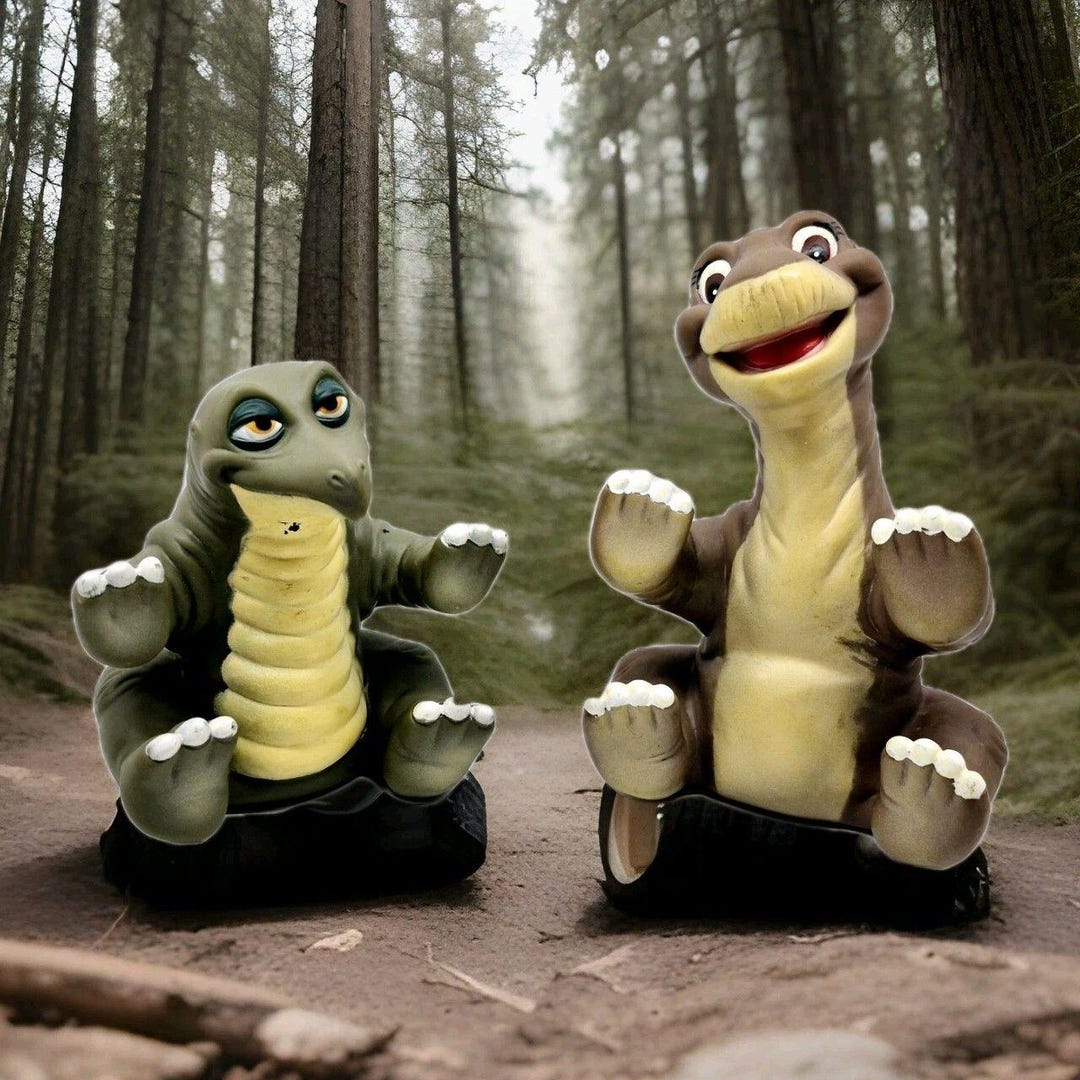 Vintage Land Before Time Spike and Little Foot Pizza Hut Rubber ...