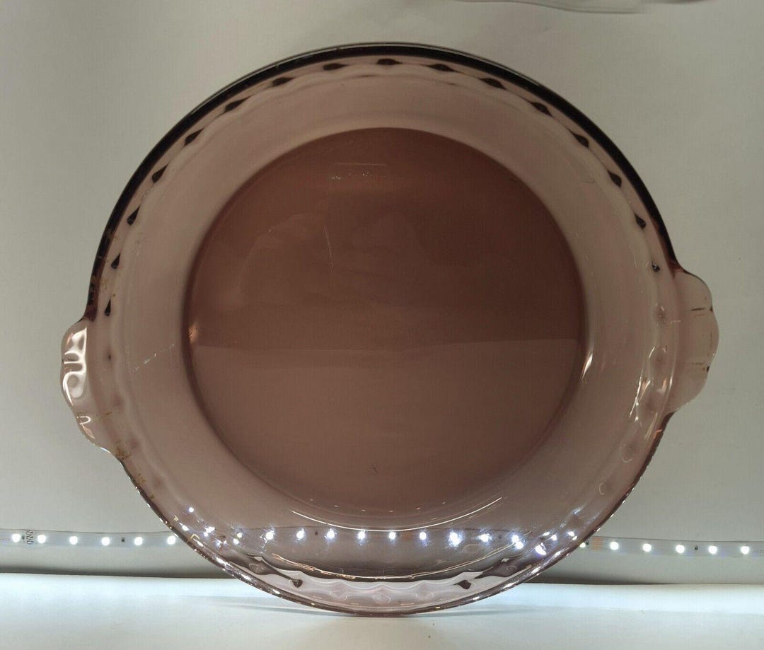 Vintage PYREX Cranberry Visions Glass Pie Dish #229 // Round // Fluted ...