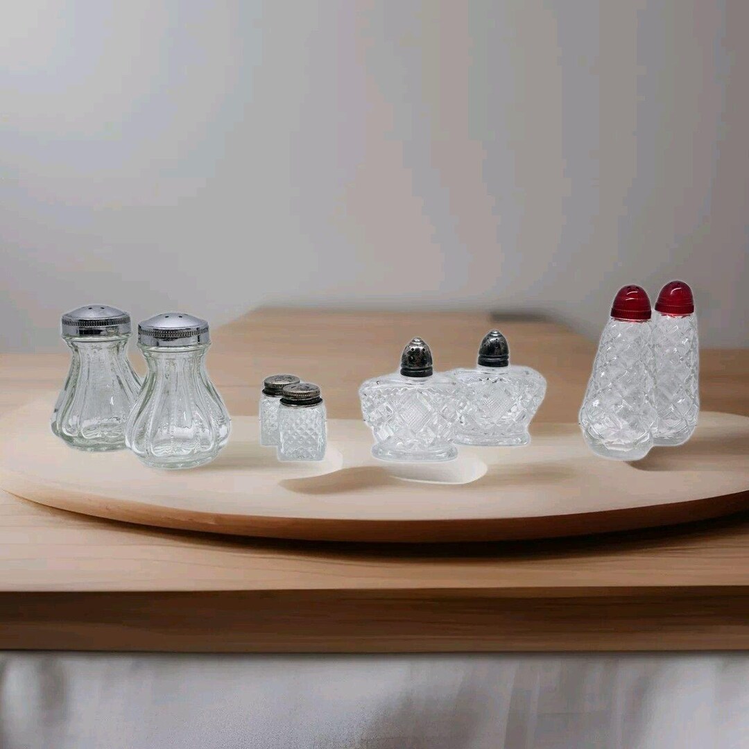 Vintage Clear Glass Fancy Salt & Pepper Shakers-imperial Glass ...