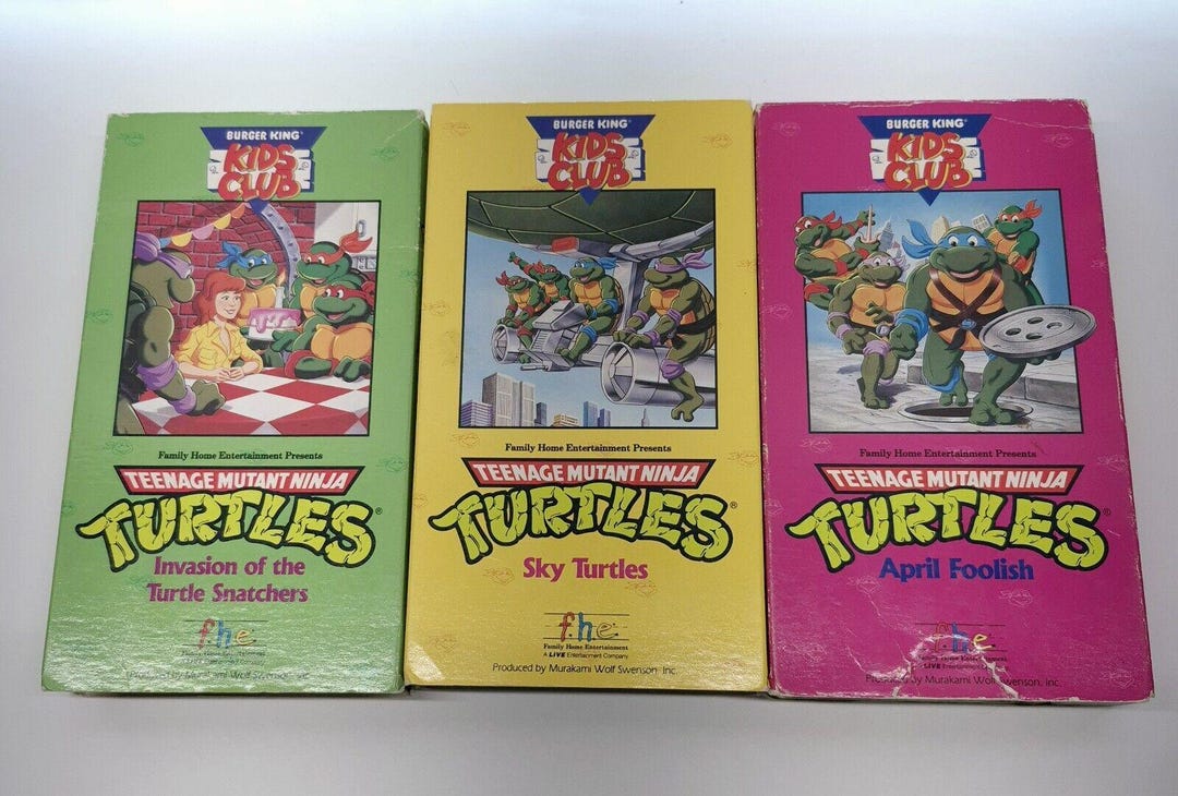 Teenage Mutant Ninja Turtles VHS Burger King Kids Club Lot of 3 - Etsy