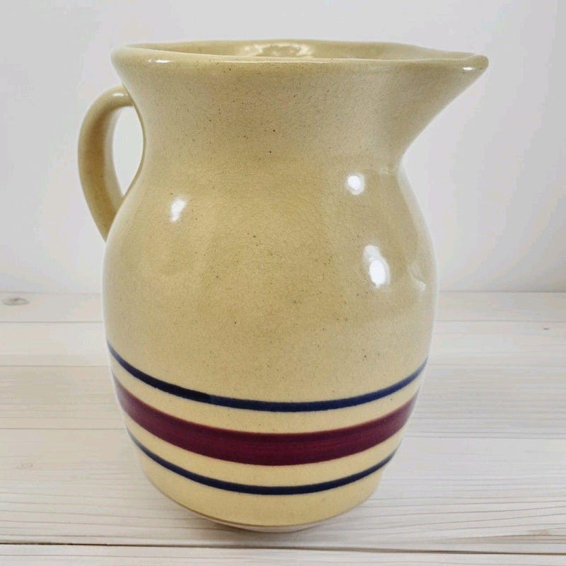 Yellow Ware Pitcher - Etsy
