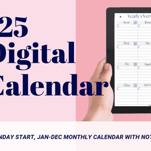2025 Dated Digital Calendar, Goodnotes Adobe Reader PDF Annotation ...
