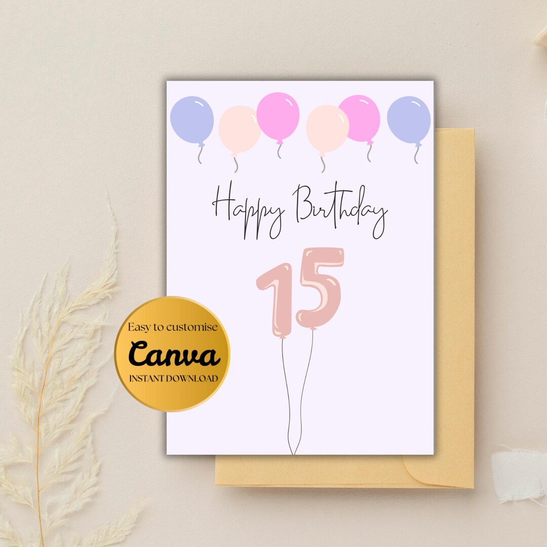 Printable Birthday Card | Digital Download | Instant Birthday Card ...