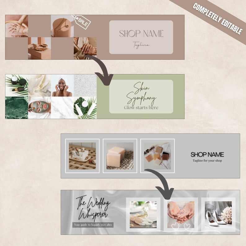 Etsy Shop Banner Template for Etsy Sellers, Etsy Banner Editable in ...