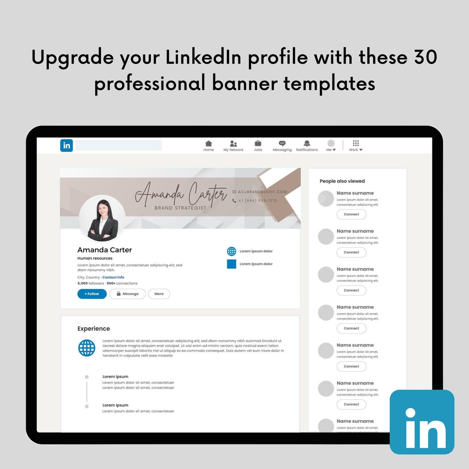 Linkedin Banner Template, Editable in Canva, Career Job Seeker ...
