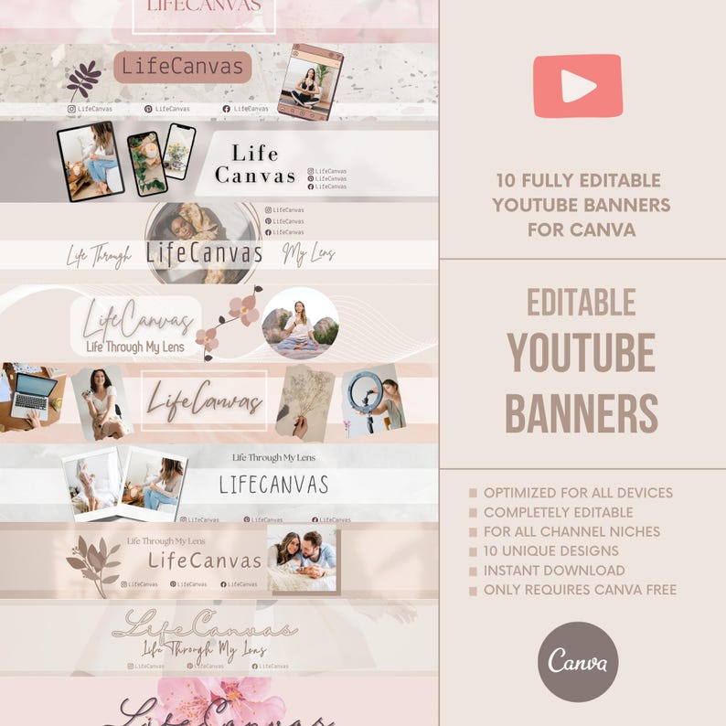 Youtube Banner Templates for Your Youtube Channel, Editable in Canva ...