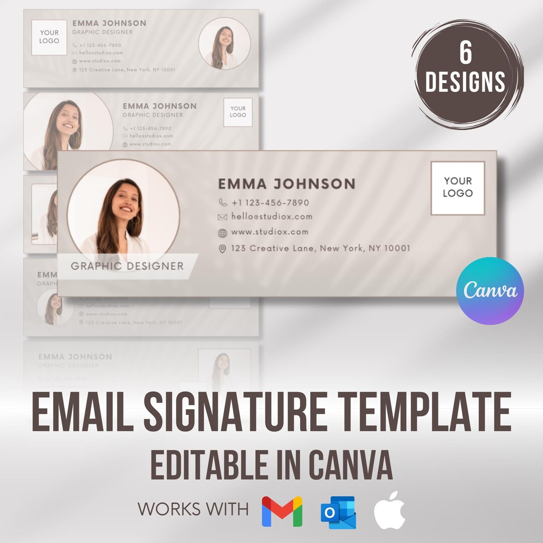 Email Signature Template, Custom Signature Design, Professional Canva ...