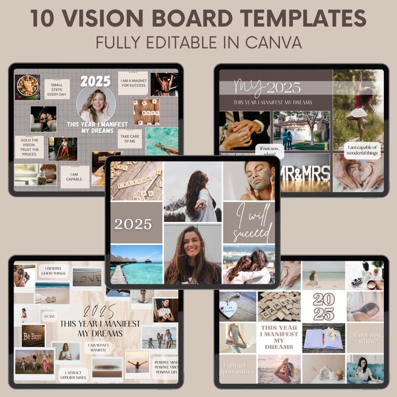 Vision Board Bundle | Vision Board Kit With Workbook | Digital Vision ...