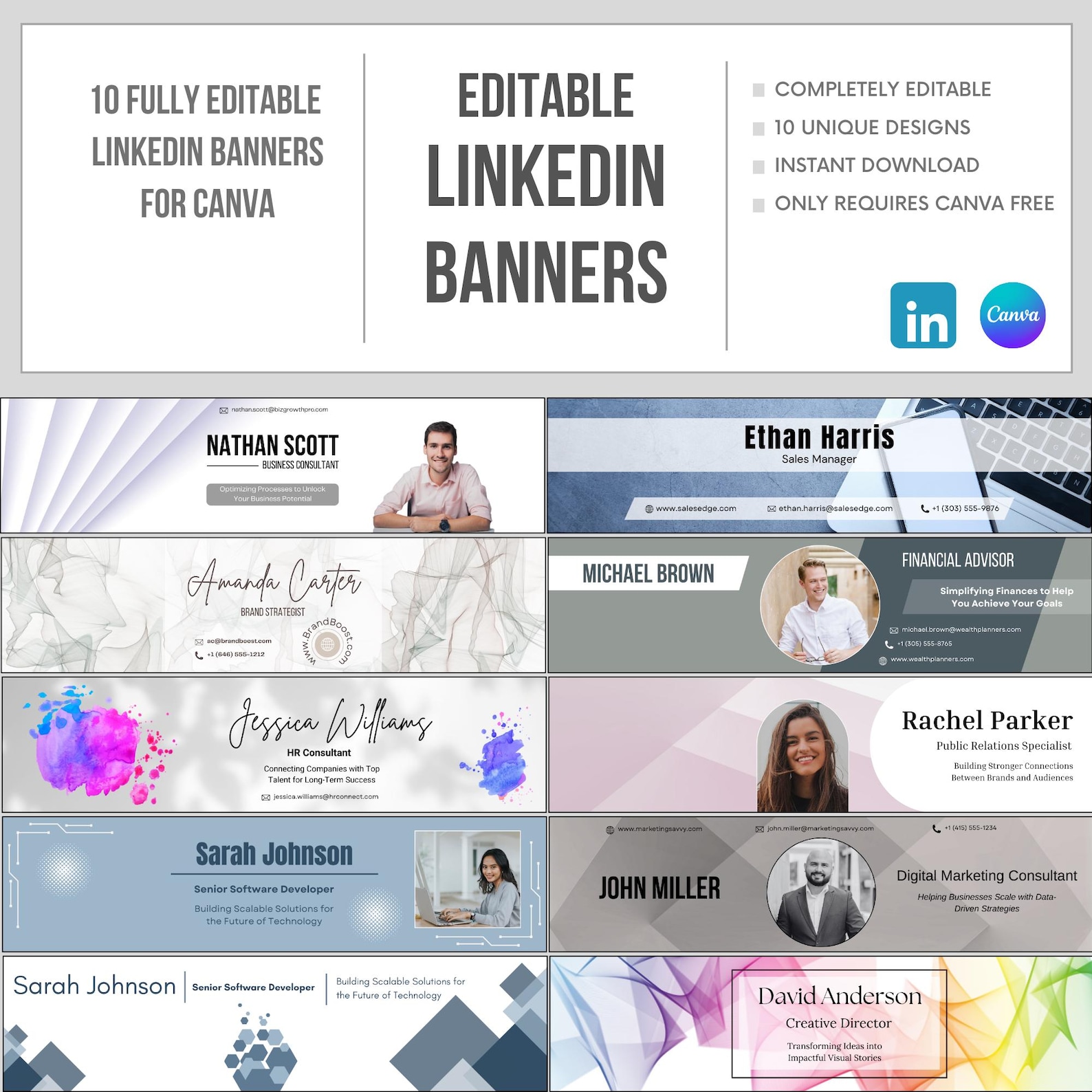 Editable Linkedin Banner Template Editable in Canva, Career Job Seeker ...