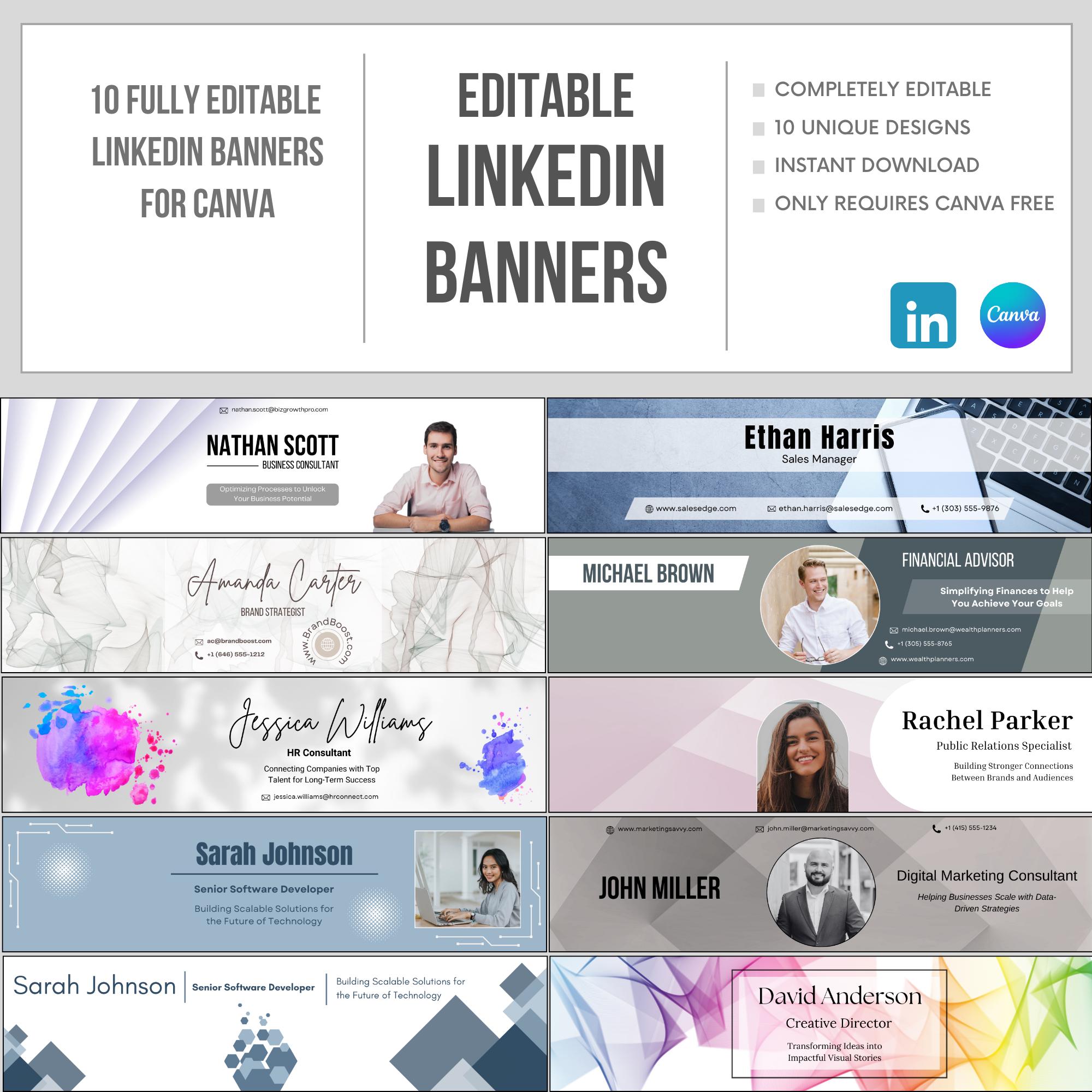 Editable Linkedin Banner Template Editable in Canva, Career Job Seeker ...