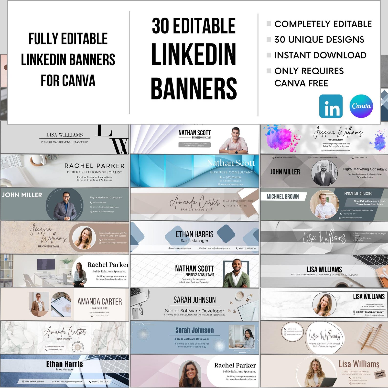 Linkedin Banner Template, Editable in Canva, Career Job Seeker ...