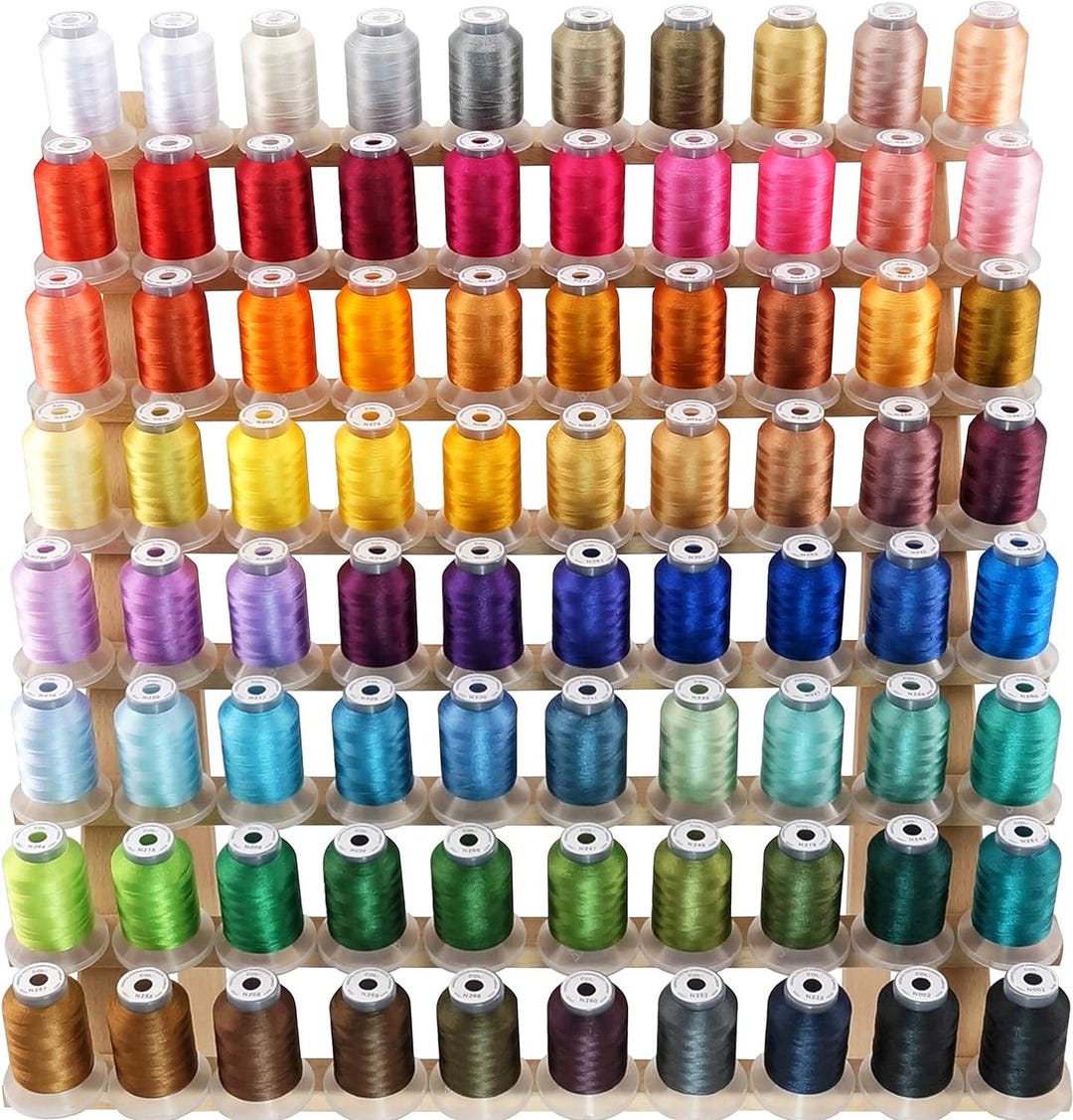 80 Spools Polyester Embroidery Machine Thread Kit 500M (550Y) Each Spool - Colors Compatible ...