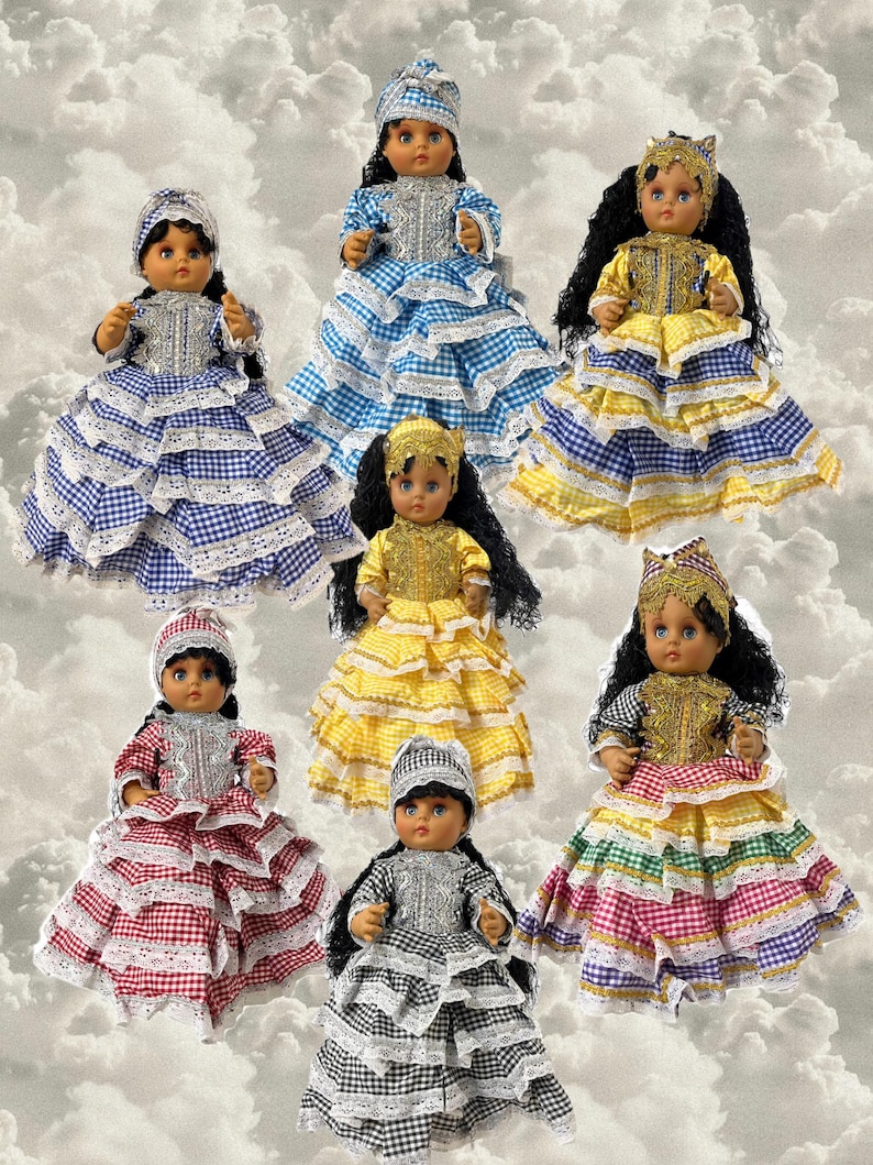15-inch Obatala, Oya, Oshun, Chango Elegua, and Yemaya Dolls. Ideal for ...