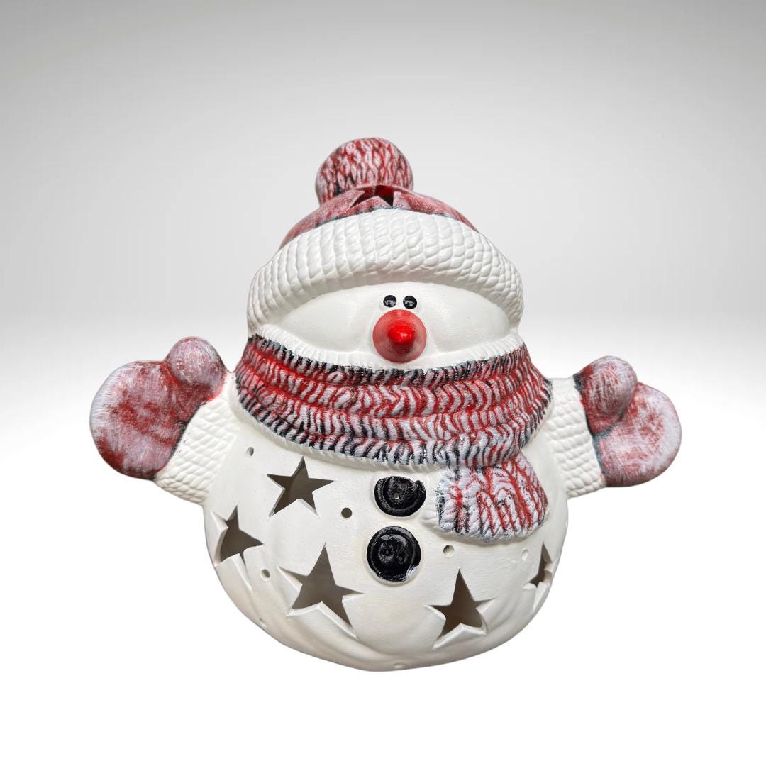 Smiling Ceramic Snowman, Perfect Christmas Decoration,gift, Inside ...