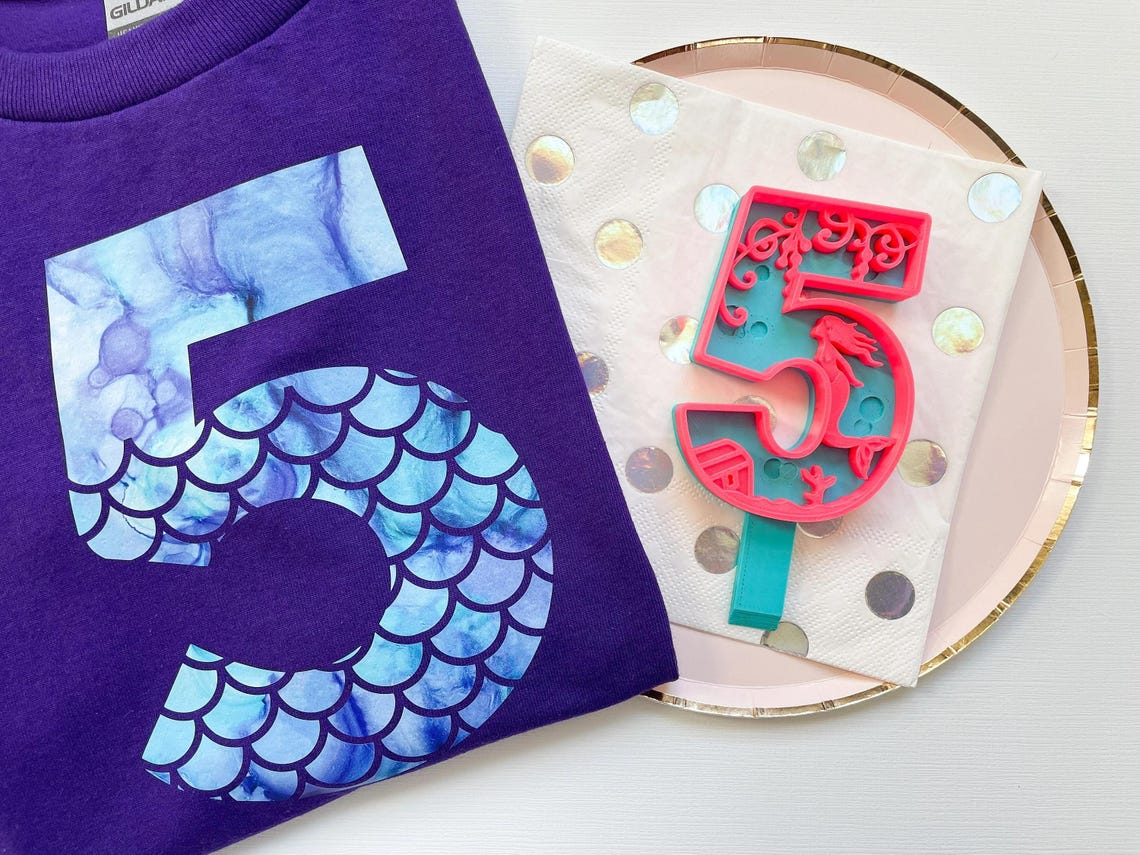 Mermaid Number Birthday Cake Topper - Etsy