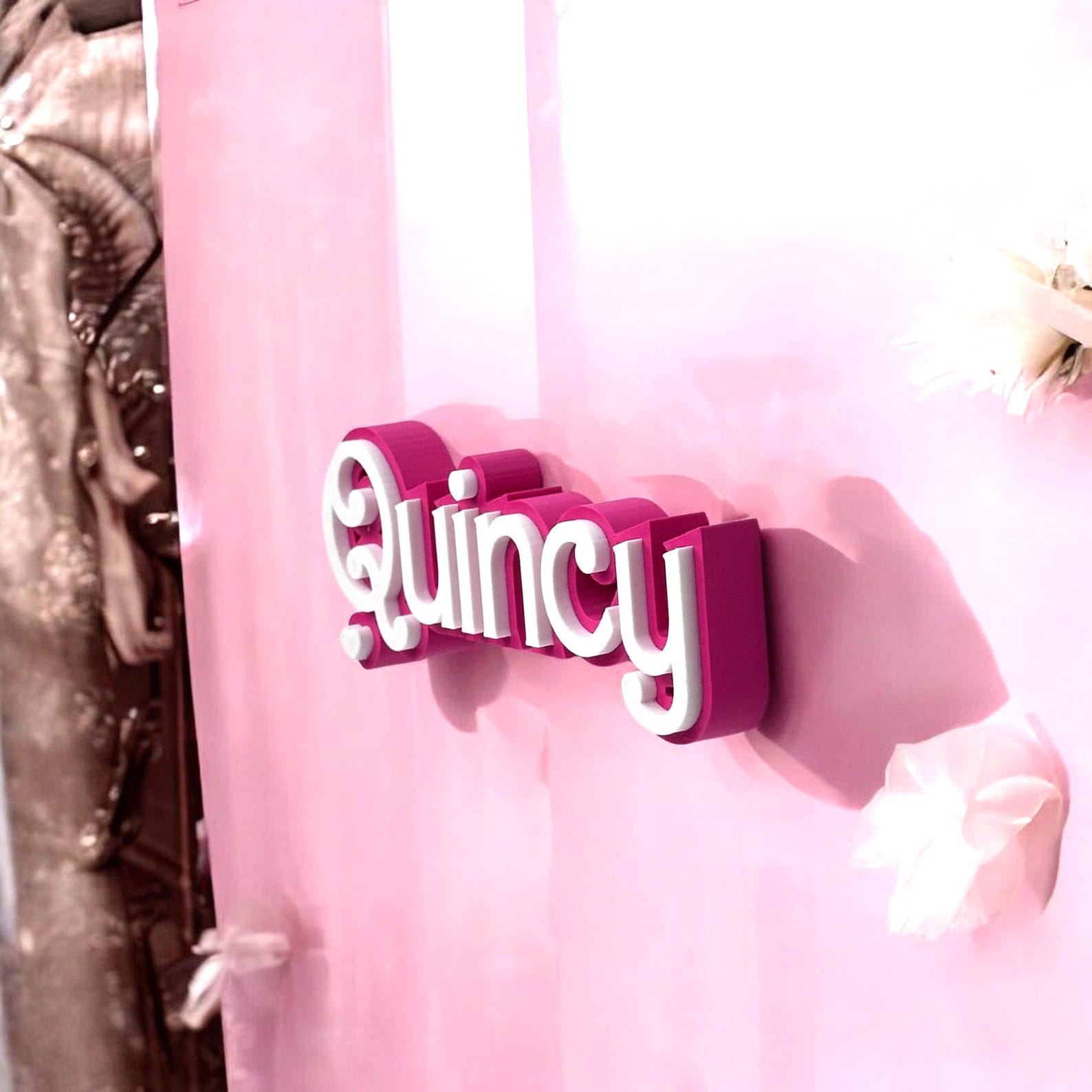 Cute Custom Name Sign Gift for Girls - Personalized Girly Room Door ...
