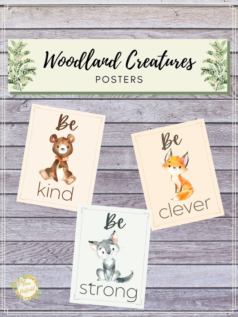 Woodland Creatures Motivational Posters - Etsy