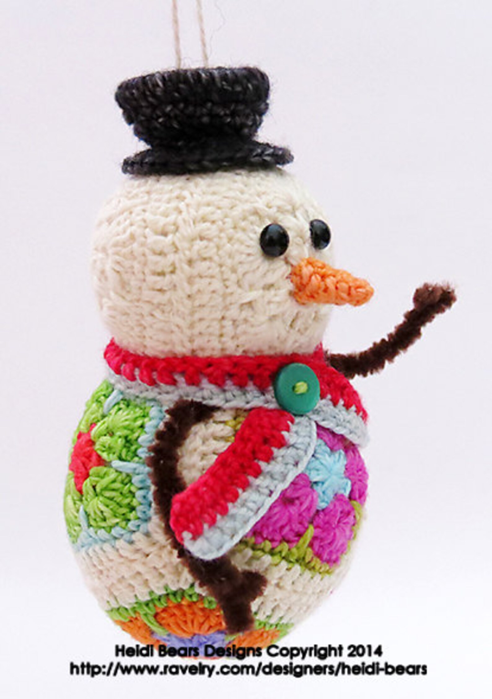 Twig the Snowman African Flower Crochet Pattern - Etsy