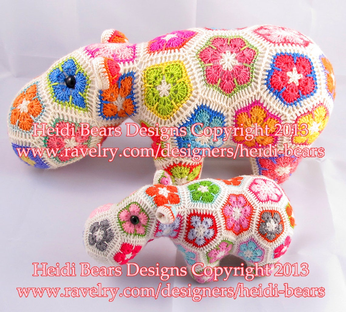 Happypotamus the Happy African Flower Crochet Pattern - Etsy