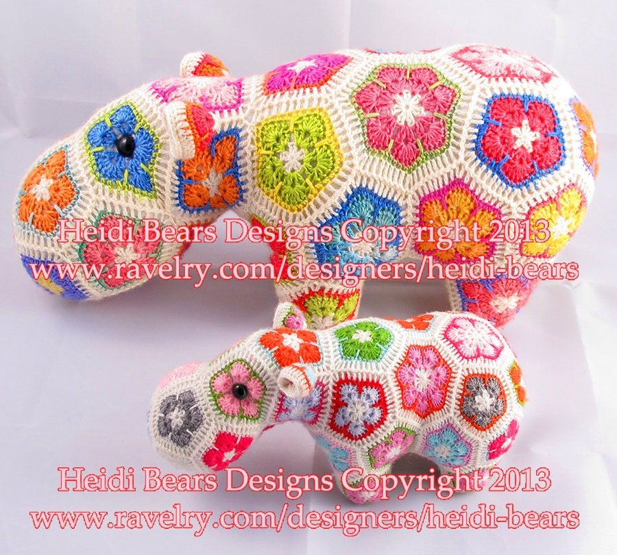 Happypotamus the Happy African Flower Crochet Pattern - Etsy