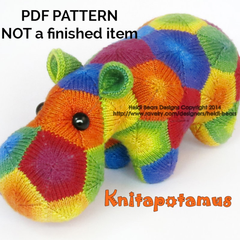 Knitted Hippo Patterns - Etsy UK