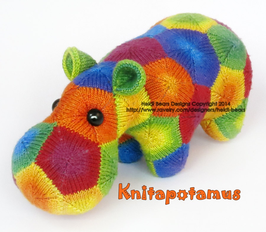 Knitapotamus the Knitted Hippo Pattern - Etsy UK