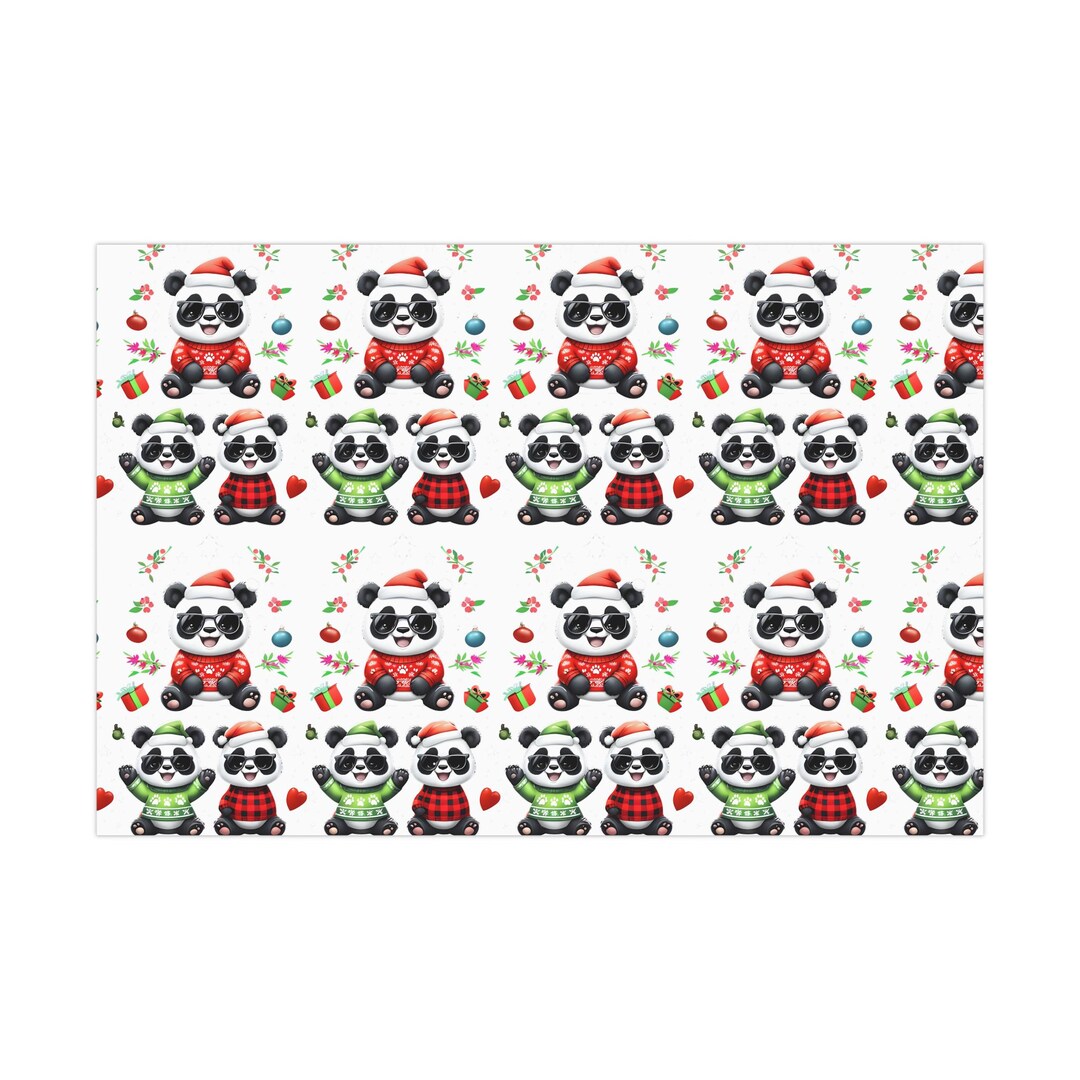 Panda Gift Wrap, Wrapping Paper Roll, Cute Pandas Gift Wrap Sheets ...