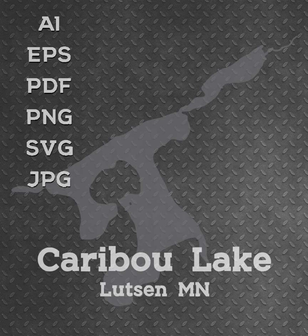 Caribou Lake, Lutsen MN Minnesota Map Shape Silhouette Svg Png Pdf Eps ...
