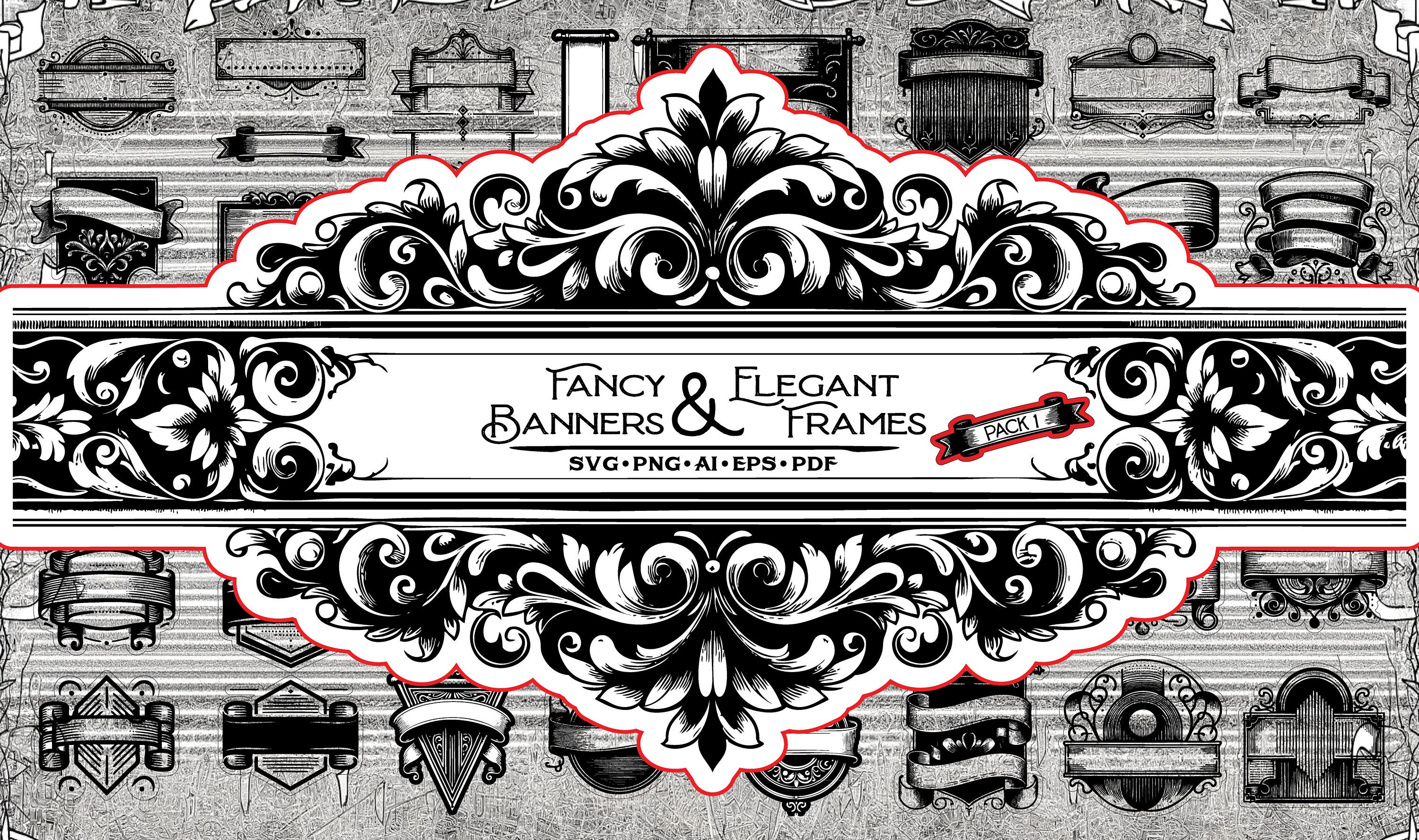 Elegant & Fancy Banners and Frames, Svg Png Pdf Eps Ai Vector Graphic ...
